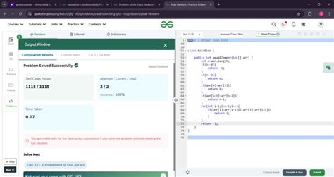 Dsa Codingjourney Geeksforgeeks Problemsolving Codingchallenge Varunesh B