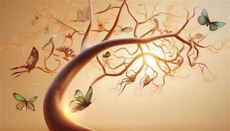 Premium Photo An Abstract Representation Of The Concept Of Evolution With Evolving Life Forms