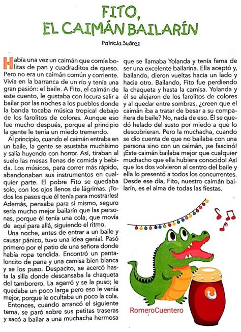 Cuento Fito El Caiman Bailarin Minicuentos Para Niños Cuentos