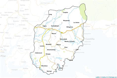 Make Printable Castilla Maps With Border Masking Cropping Using Leaflet Osm