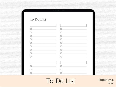 Task Checklist Digital Planner Template Task Management Insert To Do List Goodnotes Template