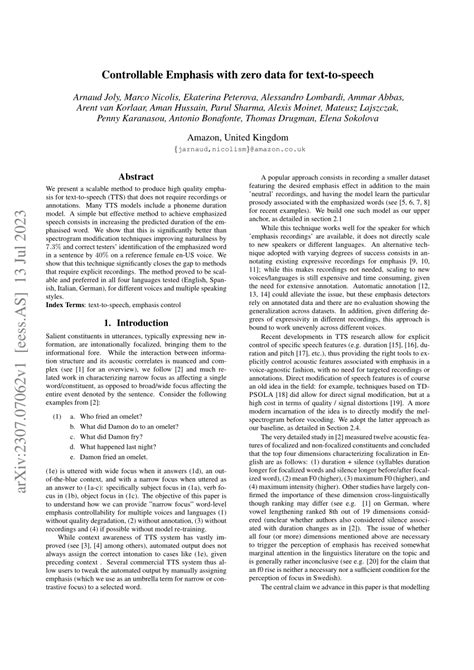 Pdf Controllable Emphasis With Zero Data For Text To Speech