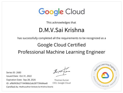 Sai Krishna On Linkedin Ive Cleared My Gcp Professional Machine