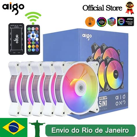 Aigo Ar12 흰색 120mm Rgb 팬 환풍기 Pc 게이머 컴퓨터 케이스 키트 팬 냉각 쿨러 12cm 속도 조정 12v Argb 팬 Ventoinha