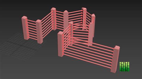 3d model wood railings railclone vr ar low poly cgtrader