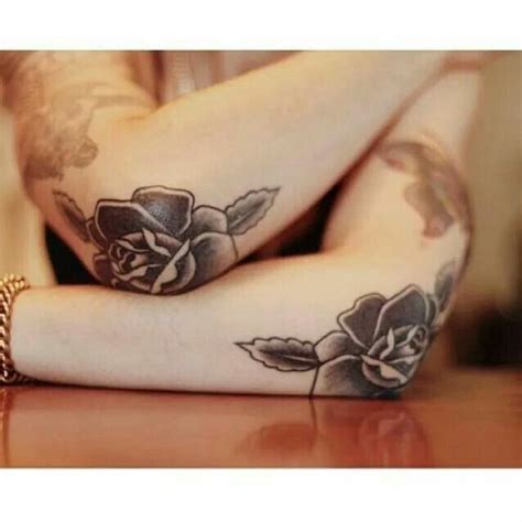 Roses On Elbows Bones Elbow Tattoos Ink Tattoo Rose Tattoos