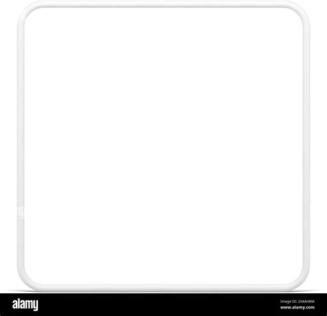 White Square Framework Glossy Modern Border Geometric Smooth Angled Effect Design Front View
