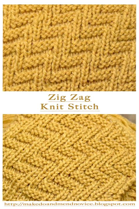 Zig Zag Knit Stitch Pattern Knitting Stitches Tutorial Blanket Knitting Patterns Knit Stitch