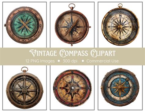 Vintage Compass Clipart 12 Pngs Vintage Compass Png Compass
