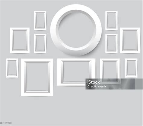 화이트 사진 프레임의 집합입니다 회색 배경에 빈 사진 프레임의 벡터 컬렉션 0명에 대한 스톡 벡터 아트 및 기타 이미지 0명 공란 구도 Istock