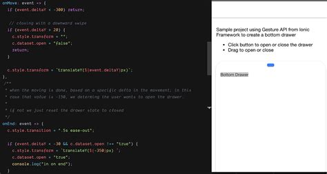 How To Create A Bottom Drawer In Reactjs Using Ionic Framework Components And Gesture Api By