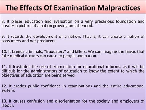 Examination Malpractices And The Effects Pdf