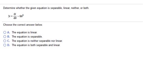solved determine whether the given equation is separable