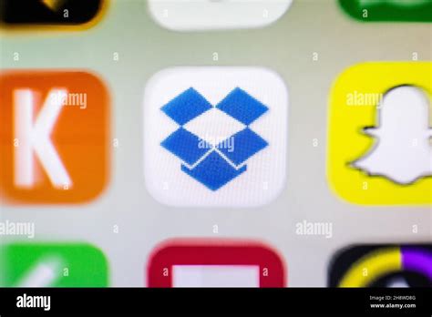 In This Photo Illustration A Close Up Of A Dropbox App Icon Seen