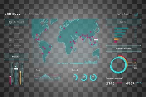Premium Psd Business Dashboard Data Infographic Png