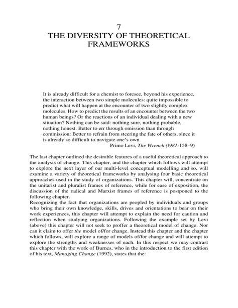 Diversity Of Theoritical Framework