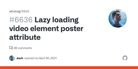 Lazy Loading Video Element Poster Attribute · Issue 6636 · Whatwghtml