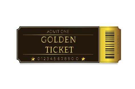 Premium Vector Golden Ticket Vector Illustration For Websites