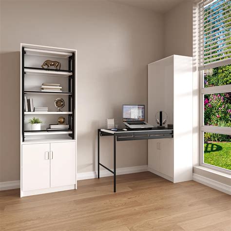 Glscasa Fold Out Convertible Cabinet Table With Storage