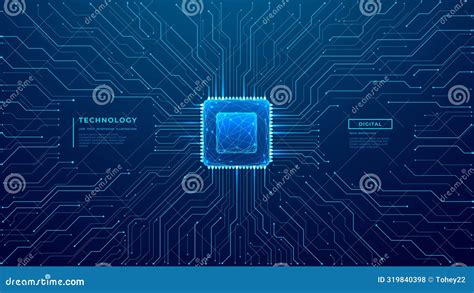 Computer Chip Semiconductor With Electrical Component Motherboard Transistor Resistor