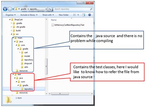 Buildgradle How To Refer Or Link The Java Src With Test Structure In