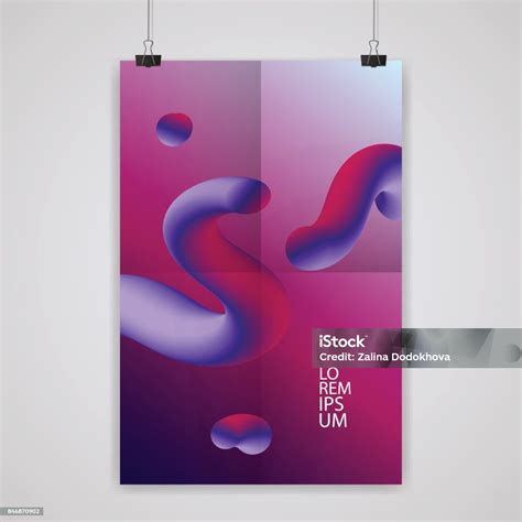 트렌디한 추상 커버입니다 미래 지향적인 디자인과 화려한 포스터입니다 Eps10 벡터입니다 3차원 형태에 대한 스톡 벡터 아트 및 기타 이미지 Istock