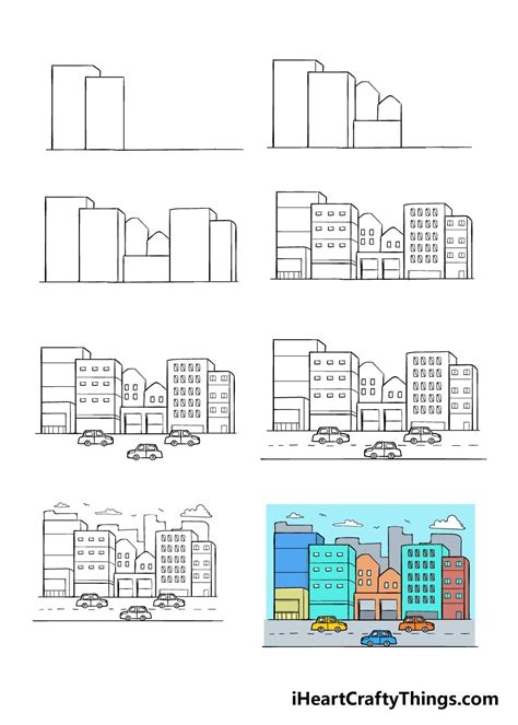 How To Draw A City A Step By Step Guide City Drawing Easy Drawings Cityscape Drawing