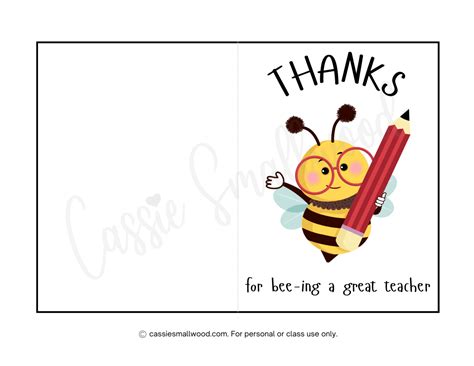 Free Printable Thank You Cards For Teachers