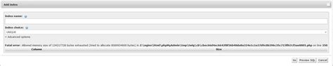 Fatal Error When Creating An Index Issue 16769 Phpmyadmin Phpmyadmin GitHub