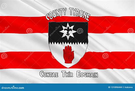 Flag Of County Tyrone Is A County In Ireland Stock Illustration