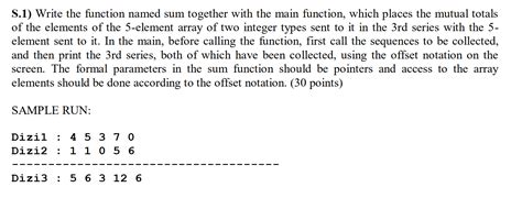solved s 1 write the function named sum together with the