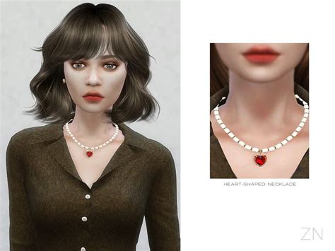 Znsims Zn Heart Shaped Necklace Heart Shaped Necklace Sims Sims