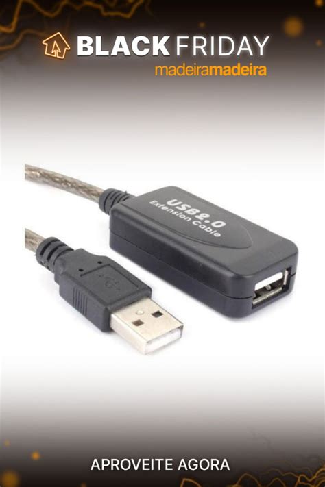 Cabo Extensor Usb Macho X F Mea Amplificado Metros Madeiramadeira Usb Macho Femea
