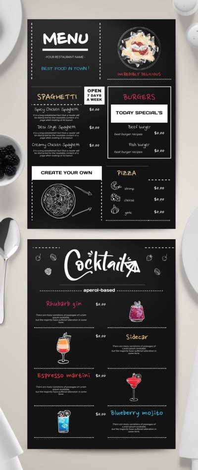 Free Food Menu Template In Google Docs And Microsoft Word Thegoodocs