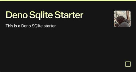 Deno Sqlite Starter Codesandbox