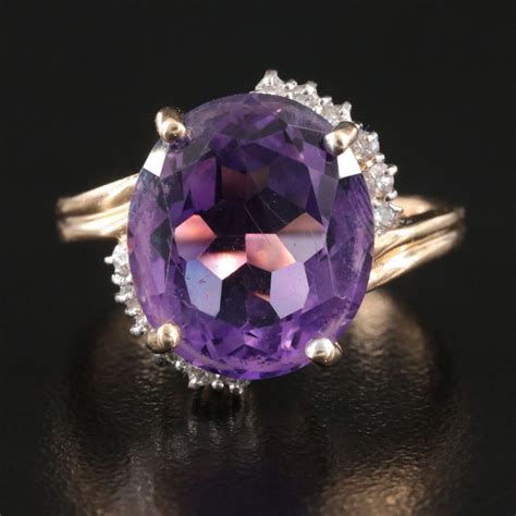 14k Amethyst And Diamond Ring Ebth