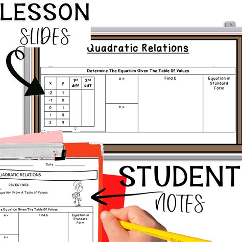 Quadratic Relations Babe Notes And Lesson Slides Printable PDF Made By Teachers