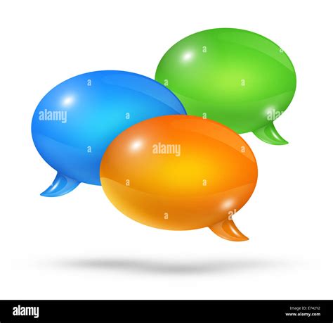 D Group Of Colored Speech Bubbles Isolated On White Stock Photo Alamy