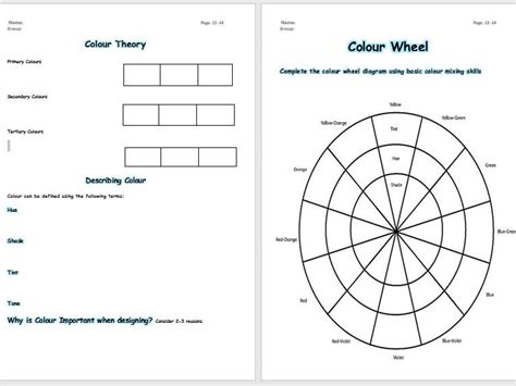 Colour Theory Introduction Complete Lesson Pack 3x Worksheets