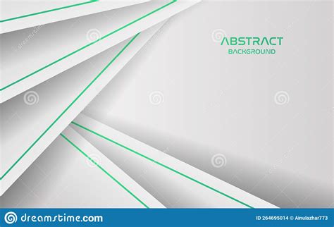 Abstract White Green Line Color With Overlap Layers Background Stock Illustration