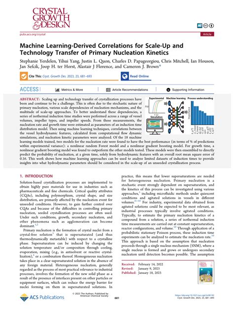 Pdf Machine Learning Derived Correlations For Scale Up And Technology
