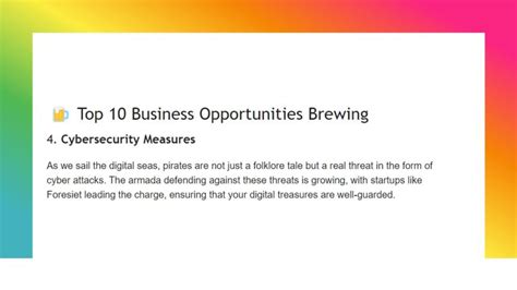 Mohit Kohli On Linkedin Were Foresiet On The Top 10 Business Opportunities List What Once…