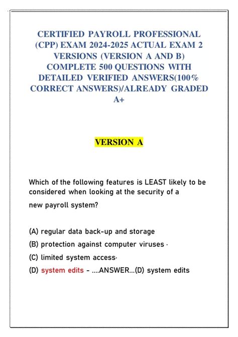 certified payroll professional cpp exam actual exam 2 versions