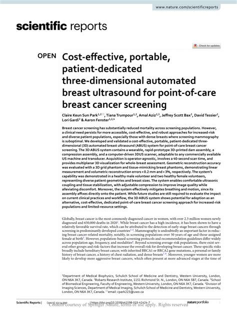Pdf Cost Effective Portable Patient Dedicated Three Dimensional Automated Breast Ultrasound