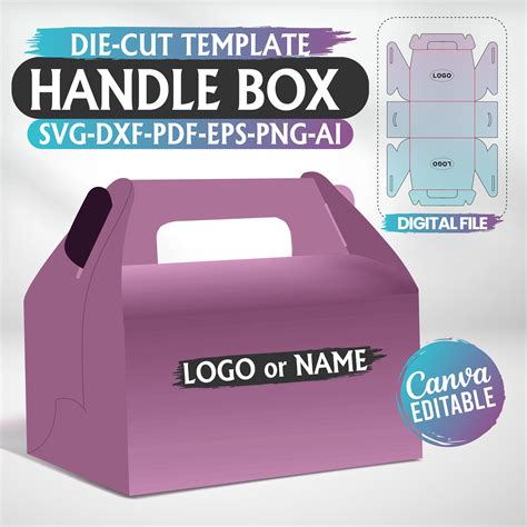 Gable Box Template Svg Gable Box Cricut T Box Svg Handle Box