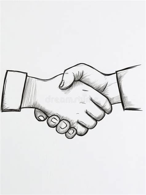 A Single Line Pencil Drawing of a Handshake Symbolizing Agreement ...