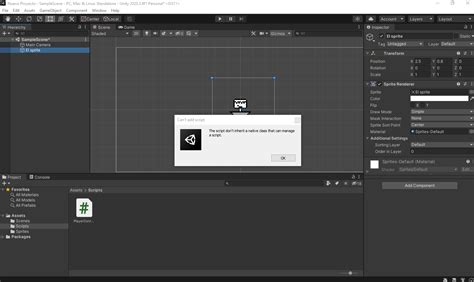 hi i am new in unity and i tried to put this c script on my sprite