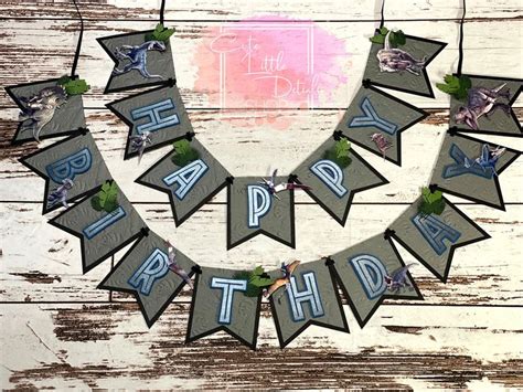 Jurassic World Birthday Banner Jurassic Park Custom Personalized