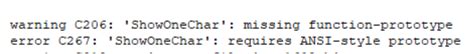 Keil编程求助error C267 Showonechar Requires Ansi Style Prototype 24小时必答区