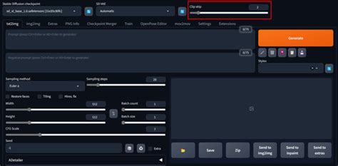 Clip skipをStable Diffusion WebUIで設定する taziku AI クリエイティブ 東京名古屋